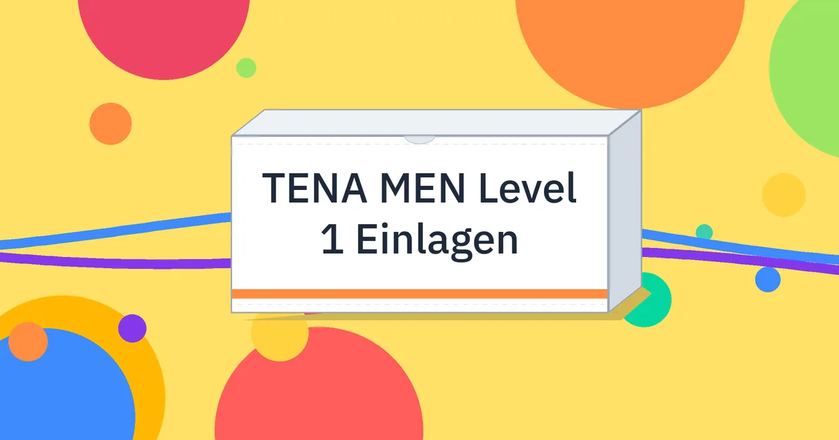 Symbolbild: Packung mit der Aufschrift TENA MEN Level 1 Einlagen (PZN 19743488) – Verfügbarkeit und Bezug in Apotheken in Frankfurt am Main