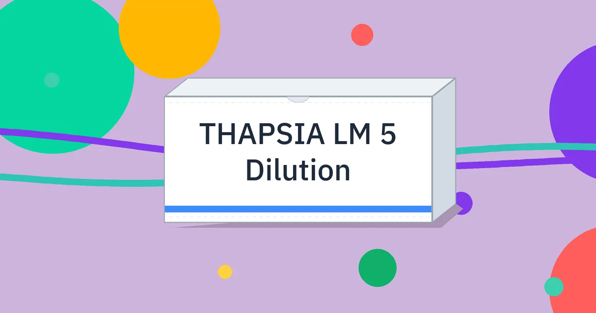 Symbolbild: Packung mit der Aufschrift THAPSIA LM 5 Dilution (PZN 13689782) – Verfügbarkeit und Bezug in Apotheken in Frankfurt am Main