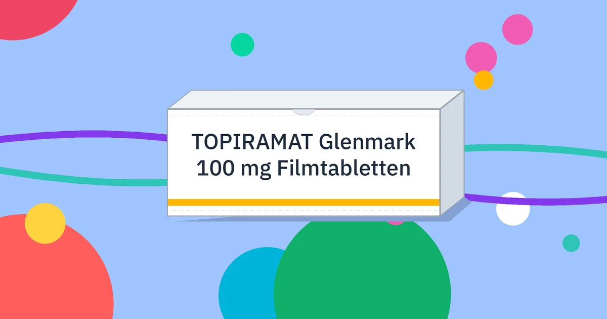 Symbolbild: Packung mit der Aufschrift TOPIRAMAT Glenmark 100 mg Filmtabletten (PZN 09098650) – Verfügbarkeit und Bezug in Apotheken in Frankfurt am Main