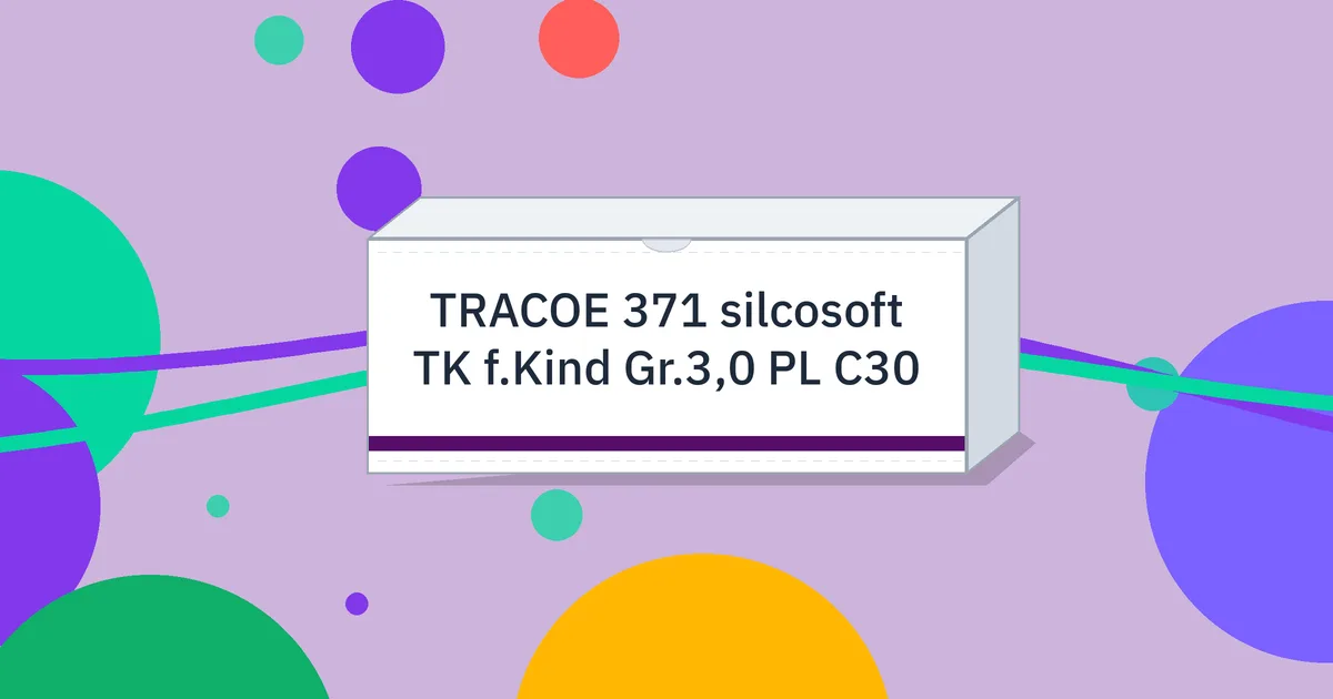 Symbolbild: Packung mit der Aufschrift TRACOE 371 silcosoft TK f.Kind Gr.3,0 PL C30 (PZN 14315032) – Verfügbarkeit und Bezug in Apotheken in Frankfurt am Main