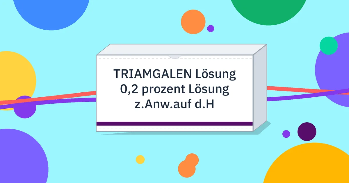 Symbolbild: Packung mit der Aufschrift TRIAMGALEN Lösung 0,2 prozent Lösung z.Anw.auf d.H (PZN 06880516) – Verfügbarkeit und Bezug in Apotheken in Frankfurt am Main