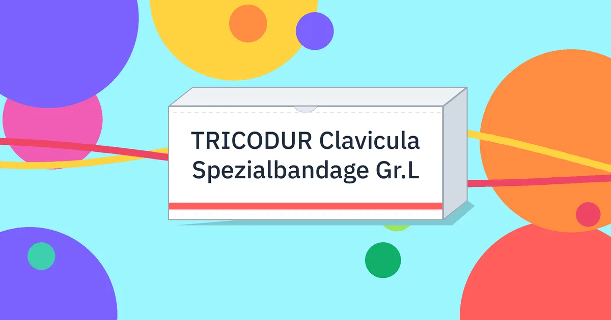 Symbolbild: Packung mit der Aufschrift TRICODUR Clavicula Spezialbandage Gr.L (PZN 01011187) – Verfügbarkeit und Bezug in Apotheken in Frankfurt am Main