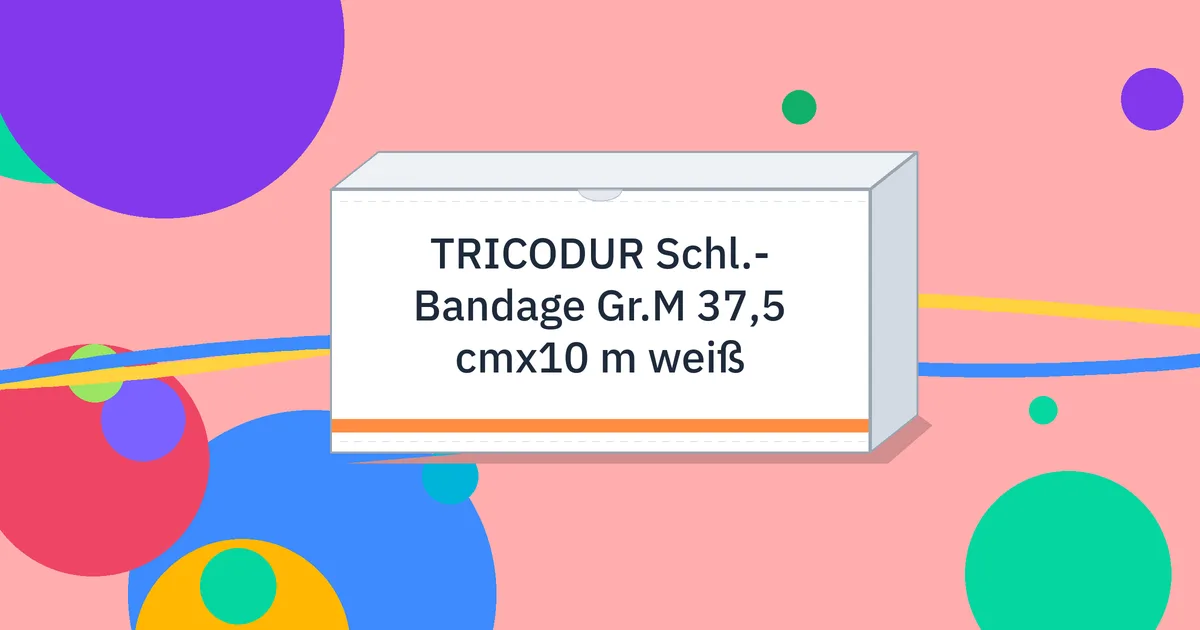 Symbolbild: Packung mit der Aufschrift TRICODUR Schl.-Bandage Gr.M 37,5 cmx10 m weiß (PZN 02368767) – Verfügbarkeit und Bezug in Apotheken in Frankfurt am Main