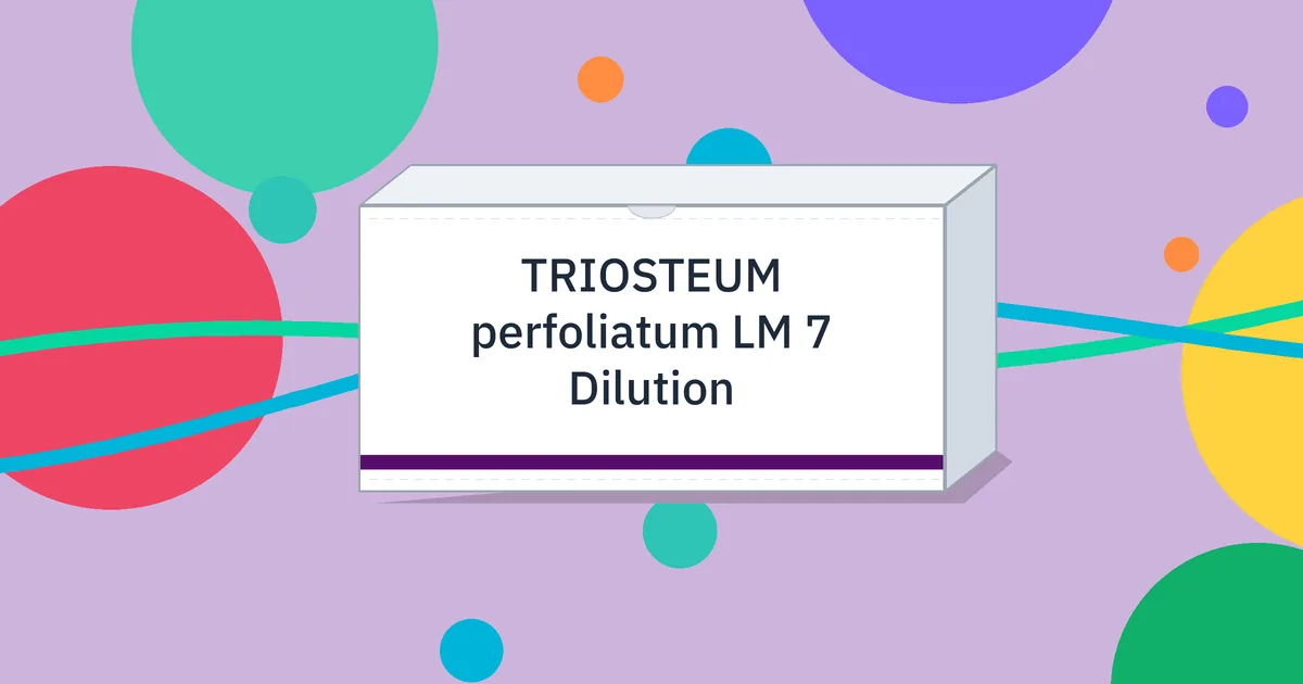 Symbolbild: Packung mit der Aufschrift TRIOSTEUM perfoliatum LM 7 Dilution (PZN 13227521) – Verfügbarkeit und Bezug in Apotheken in Frankfurt am Main