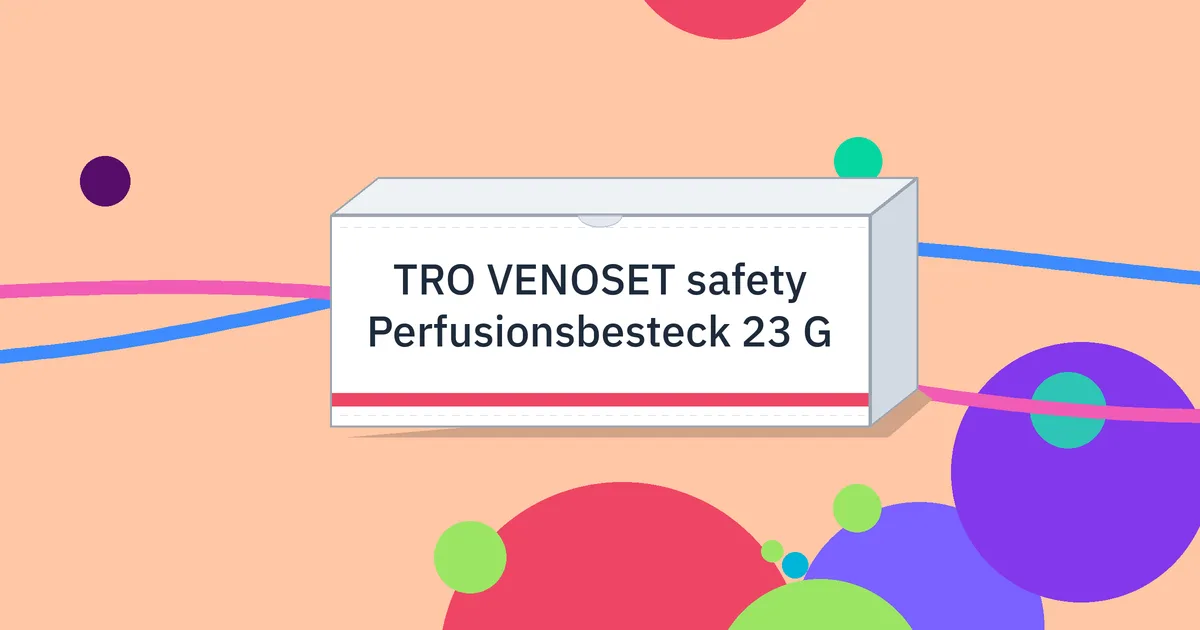 Symbolbild: Packung mit der Aufschrift TRO VENOSET safety Perfusionsbesteck 23 G (PZN 11187734) – Verfügbarkeit und Bezug in Apotheken in Frankfurt am Main