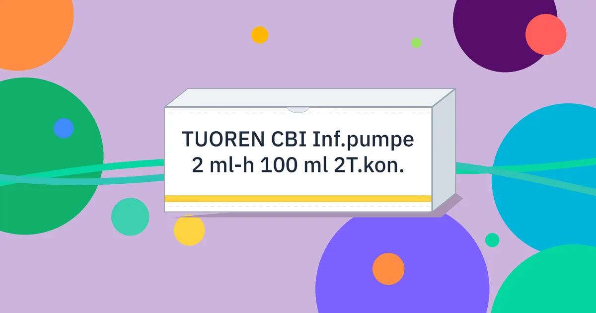 Symbolbild: Packung mit der Aufschrift TUOREN CBI Inf.pumpe 2 ml-h 100 ml 2T.kon. (PZN 11663092) – Verfügbarkeit und Bezug in Apotheken in Frankfurt am Main