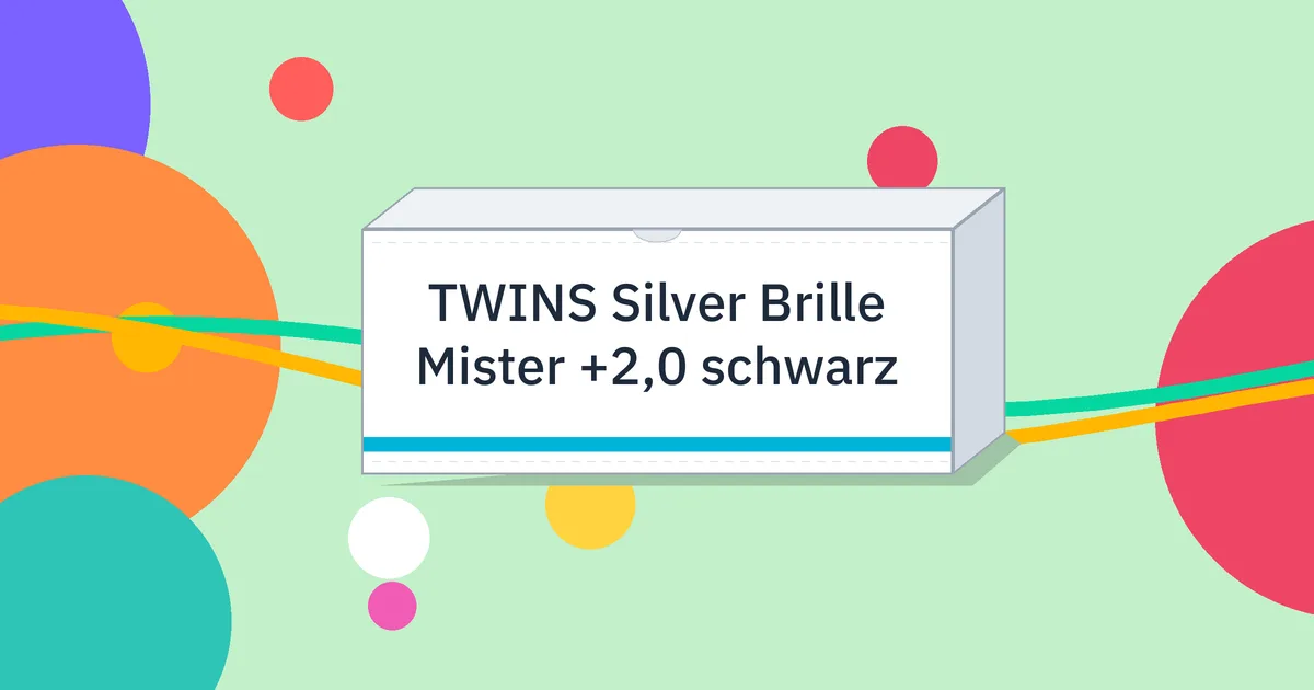 Symbolbild: Packung mit der Aufschrift TWINS Silver Brille Mister +2,0 schwarz (PZN 14032788) – Verfügbarkeit und Bezug in Apotheken in Frankfurt am Main