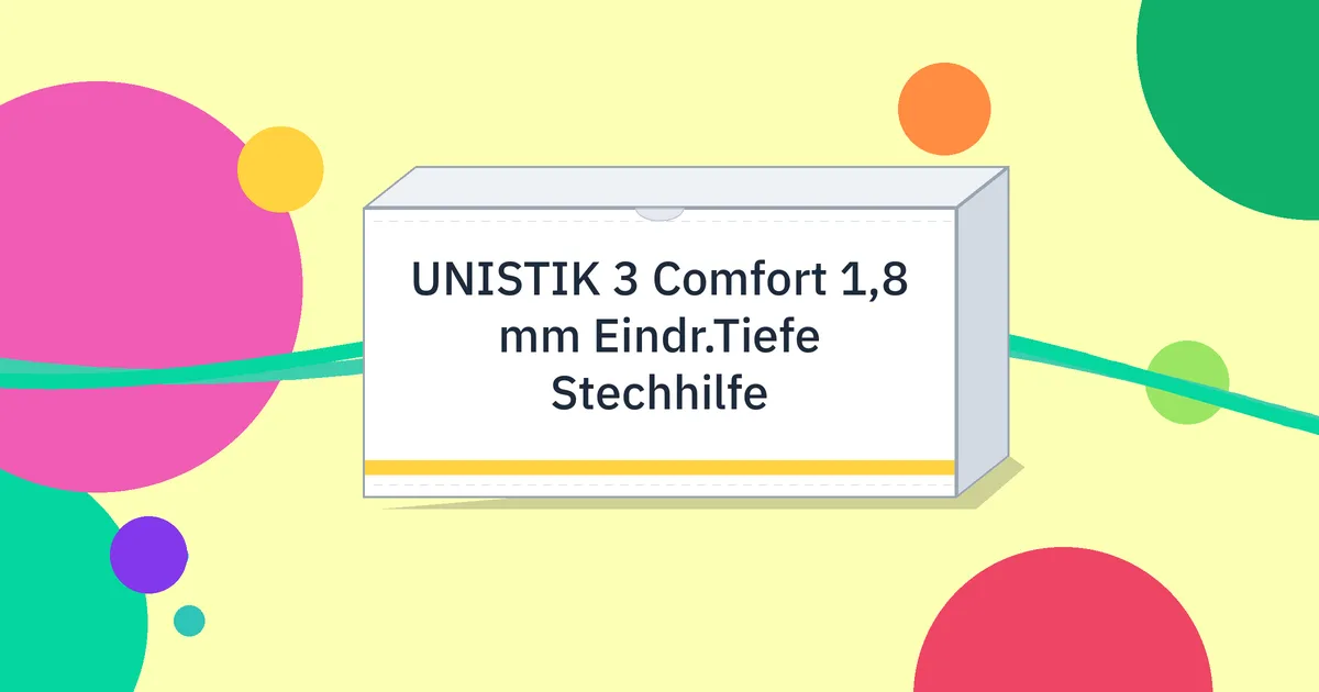 Symbolbild: Packung mit der Aufschrift UNISTIK 3 Comfort 1,8 mm Eindr.Tiefe Stechhilfe (PZN 14325272) – Verfügbarkeit und Bezug in Apotheken in Frankfurt am Main