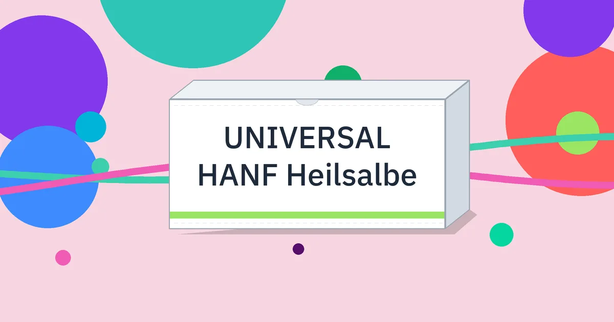 Symbolbild: Packung mit der Aufschrift UNIVERSAL HANF Heilsalbe (PZN 15744172) – Verfügbarkeit und Bezug in Apotheken in Frankfurt am Main