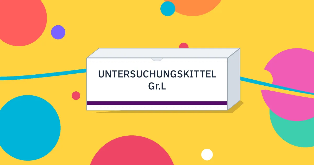 Symbolbild: Packung mit der Aufschrift UNTERSUCHUNGSKITTEL Gr.L (PZN 14374193) – Verfügbarkeit und Bezug in Apotheken in Frankfurt am Main