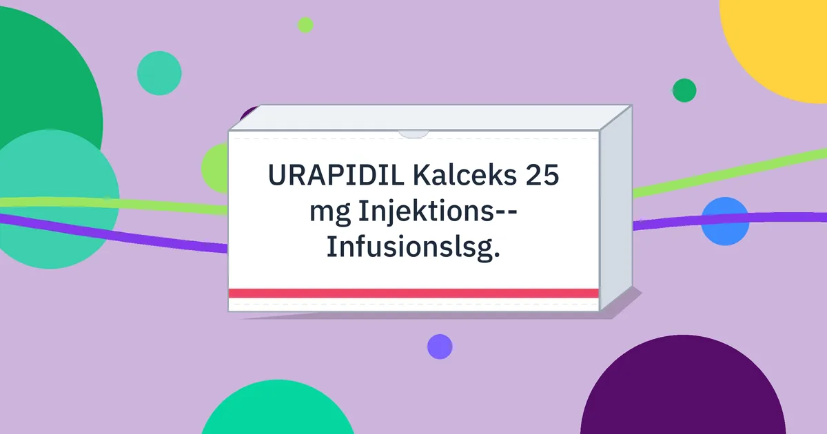 Symbolbild: Packung mit der Aufschrift URAPIDIL Kalceks 25 mg Injektions--Infusionslsg. (PZN 18798352) – Verfügbarkeit und Bezug in Apotheken in Frankfurt am Main