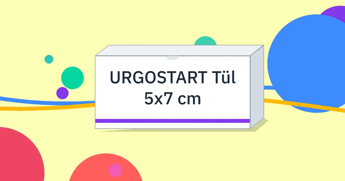Symbolbild: Packung mit der Aufschrift URGOSTART Tül 5x7 cm (PZN 09722781) – Verfügbarkeit und Bezug in Apotheken in Frankfurt am Main