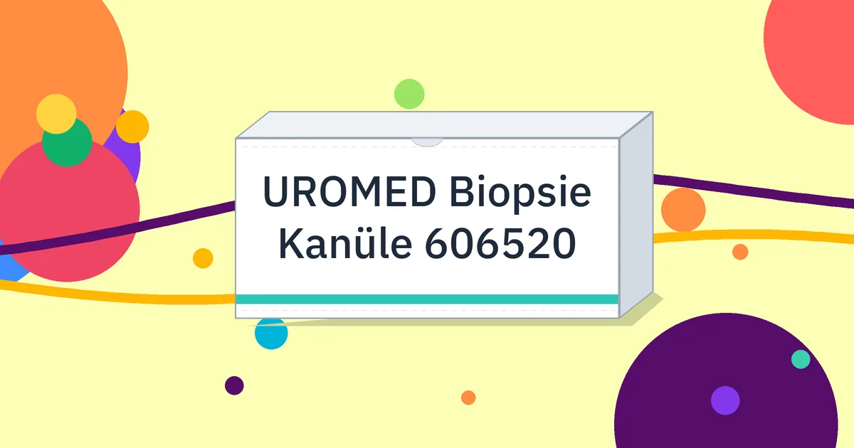 Symbolbild: Packung mit der Aufschrift UROMED Biopsie Kanüle 606520 (PZN 09121136) – Verfügbarkeit und Bezug in Apotheken in Frankfurt am Main
