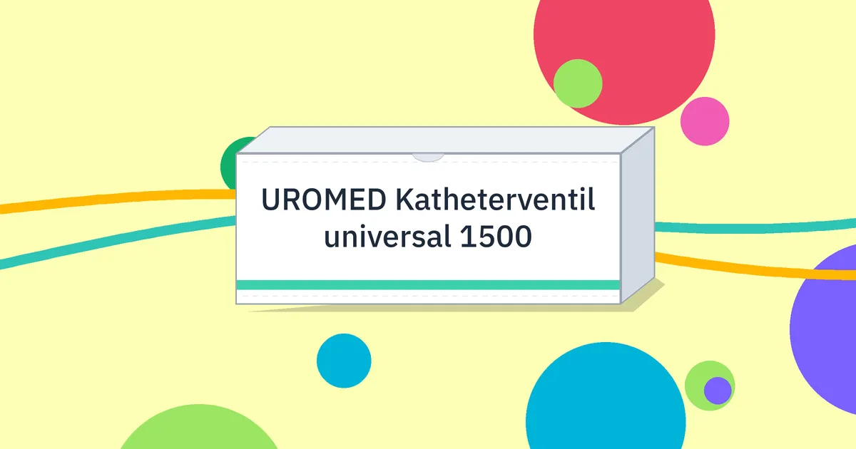 Symbolbild: Packung mit der Aufschrift UROMED Katheterventil universal 1500 (PZN 18389518) – Verfügbarkeit und Bezug in Apotheken in Frankfurt am Main