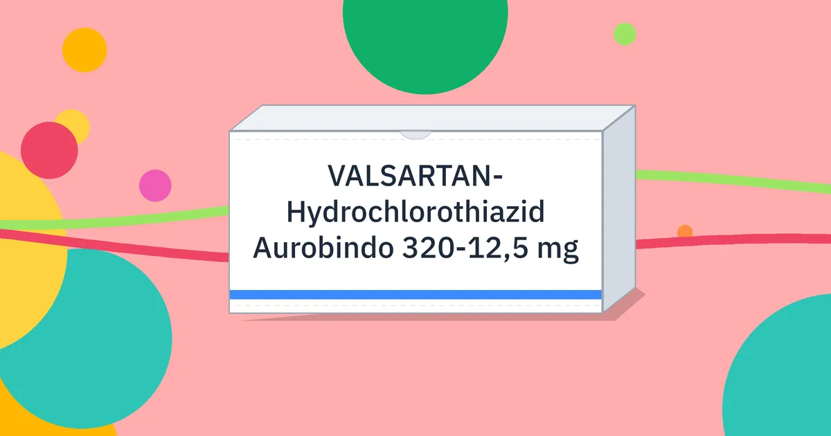 Symbolbild: Packung mit der Aufschrift VALSARTAN-Hydrochlorothiazid Aurobindo 320-12,5 mg (PZN 18428945) – Verfügbarkeit und Bezug in Apotheken in Frankfurt am Main