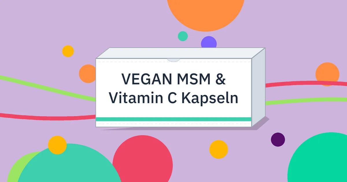 Symbolbild: Packung mit der Aufschrift VEGAN MSM & Vitamin C Kapseln (PZN 16238790) – Verfügbarkeit und Bezug in Apotheken in Frankfurt am Main