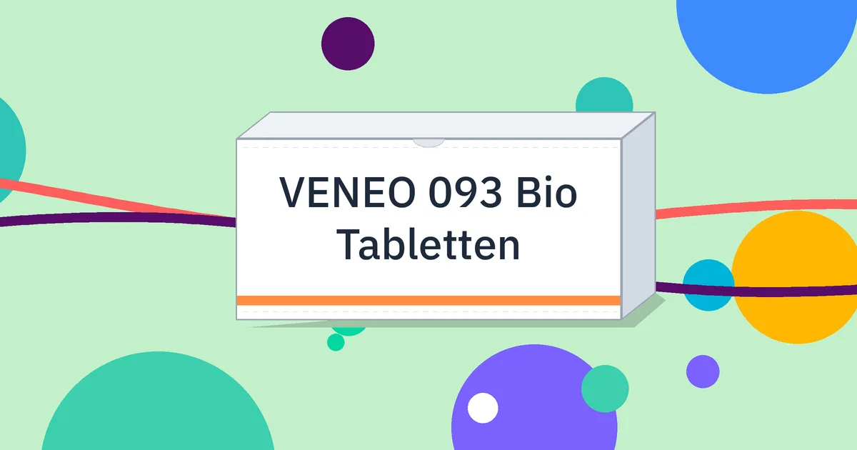 Symbolbild: Packung mit der Aufschrift VENEO 093 Bio Tabletten (PZN 15371535) – Verfügbarkeit und Bezug in Apotheken in Frankfurt am Main