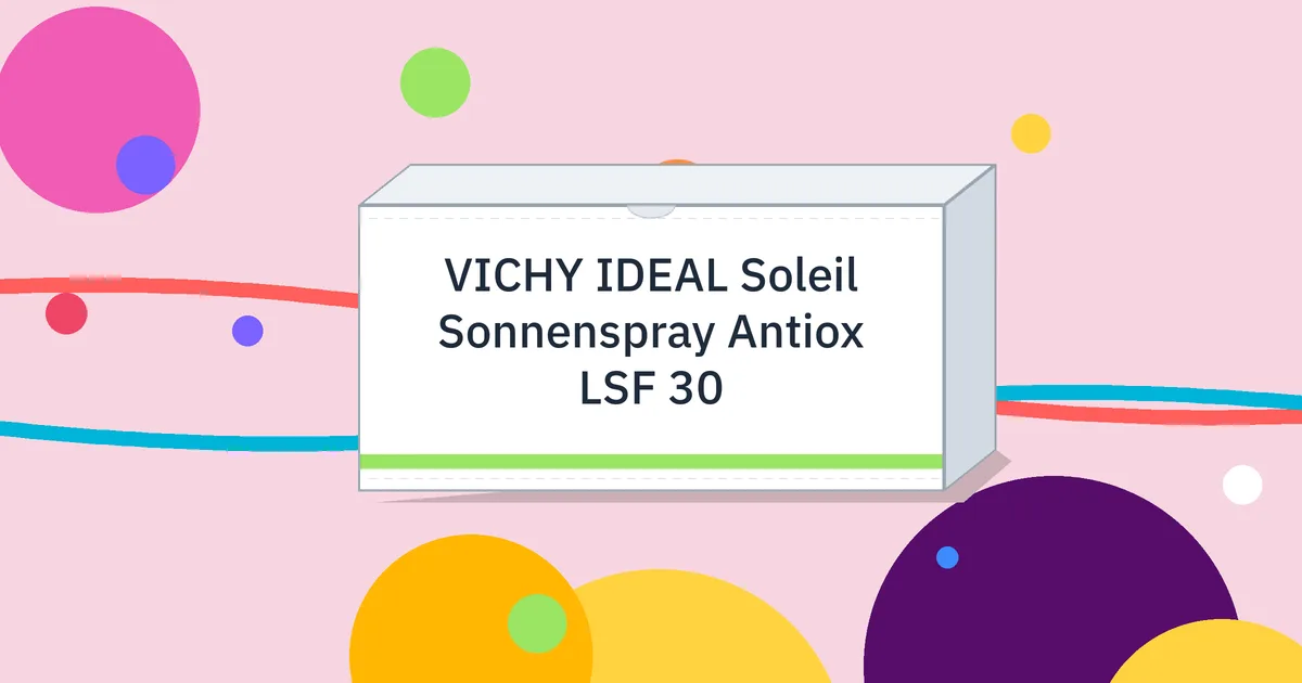 Symbolbild: Packung mit der Aufschrift VICHY IDEAL Soleil Sonnenspray Antiox LSF 30 (PZN 15376811) – Verfügbarkeit und Bezug in Apotheken in Frankfurt am Main
