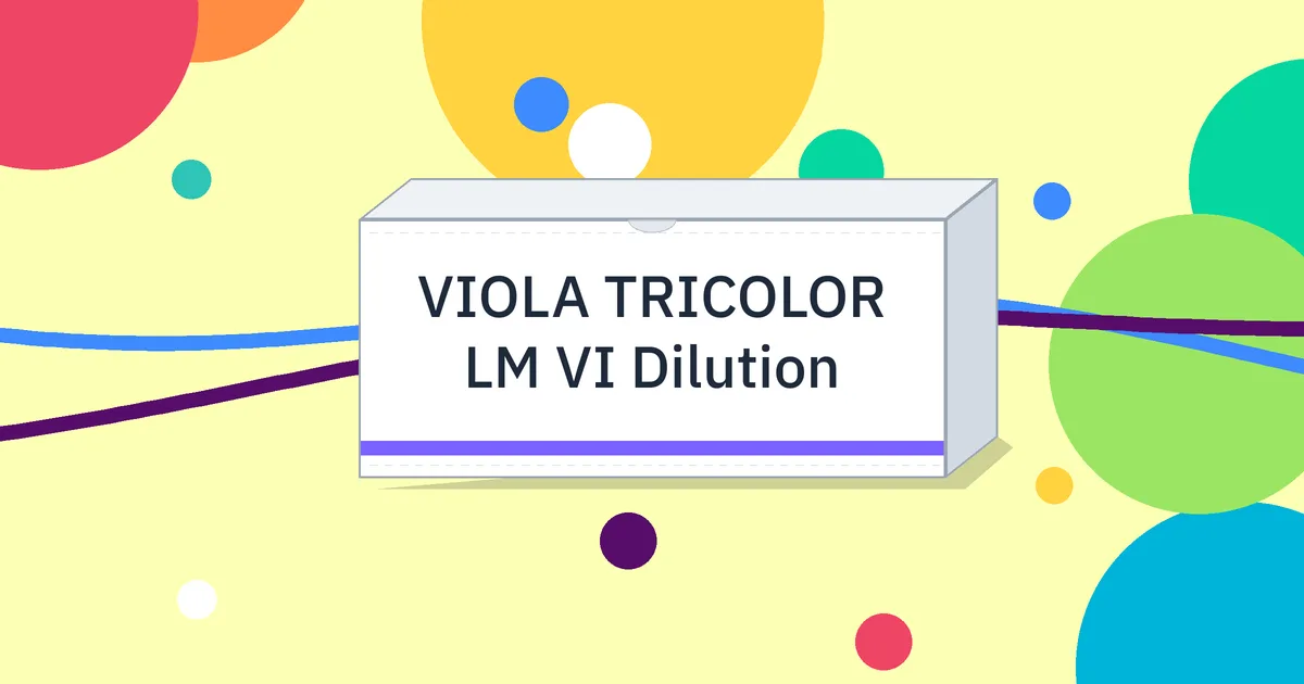 Symbolbild: Packung mit der Aufschrift VIOLA TRICOLOR LM VI Dilution (PZN 04500337) – Verfügbarkeit und Bezug in Apotheken in Frankfurt am Main