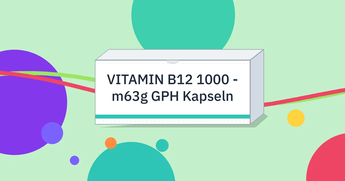 Symbolbild: Packung mit der Aufschrift VITAMIN B12 1000 -m63g GPH Kapseln (PZN 15294728) – Verfügbarkeit und Bezug in Apotheken in Frankfurt am Main