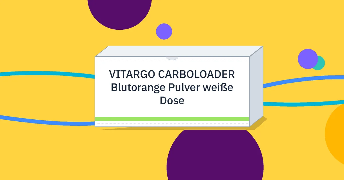 Symbolbild: Packung mit der Aufschrift VITARGO CARBOLOADER Blutorange Pulver weiße Dose (PZN 11541153) – Verfügbarkeit und Bezug in Apotheken in Frankfurt am Main