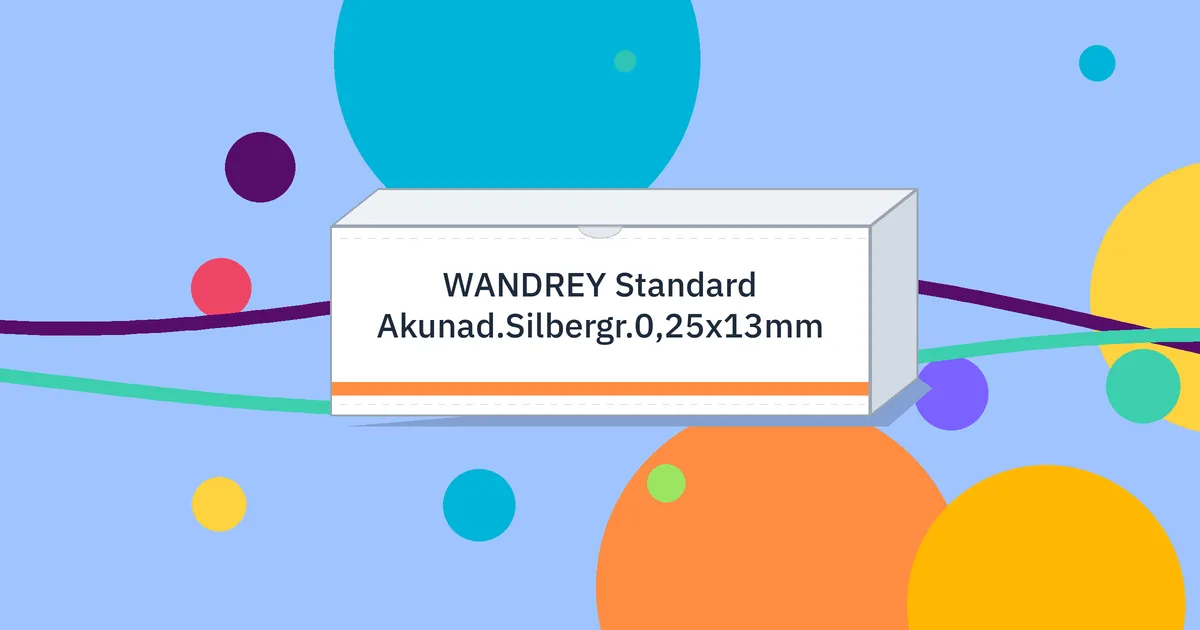 Symbolbild: Packung mit der Aufschrift WANDREY Standard Akunad.Silbergr.0,25x13mm (PZN 01299159) – Verfügbarkeit und Bezug in Apotheken in Frankfurt am Main