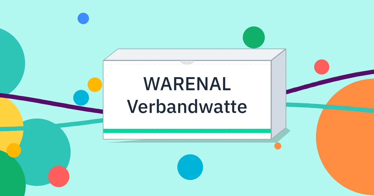 Symbolbild: Packung mit der Aufschrift WARENAL Verbandwatte (PZN 06309922) – Verfügbarkeit und Bezug in Apotheken in Frankfurt am Main