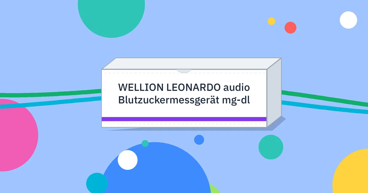 Symbolbild: Packung mit der Aufschrift WELLION LEONARDO audio Blutzuckermessgerät mg-dl (PZN 20369687) – Verfügbarkeit und Bezug in Apotheken in Frankfurt am Main