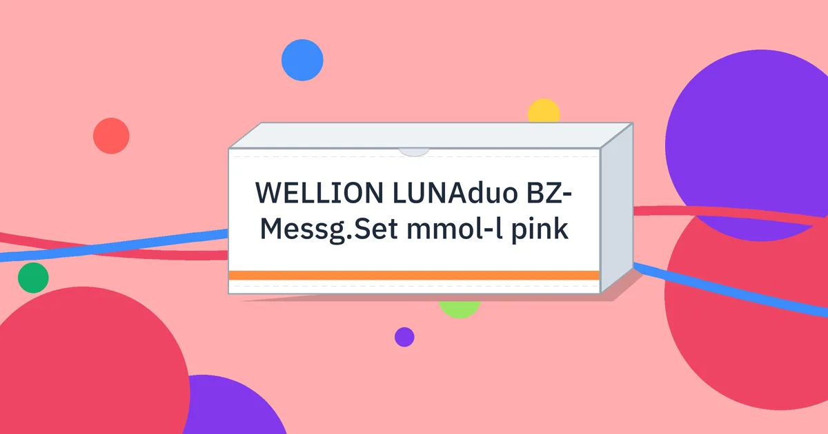 Symbolbild: Packung mit der Aufschrift WELLION LUNAduo BZ-Messg.Set mmol-l pink (PZN 00860286) – Verfügbarkeit und Bezug in Apotheken in Frankfurt am Main