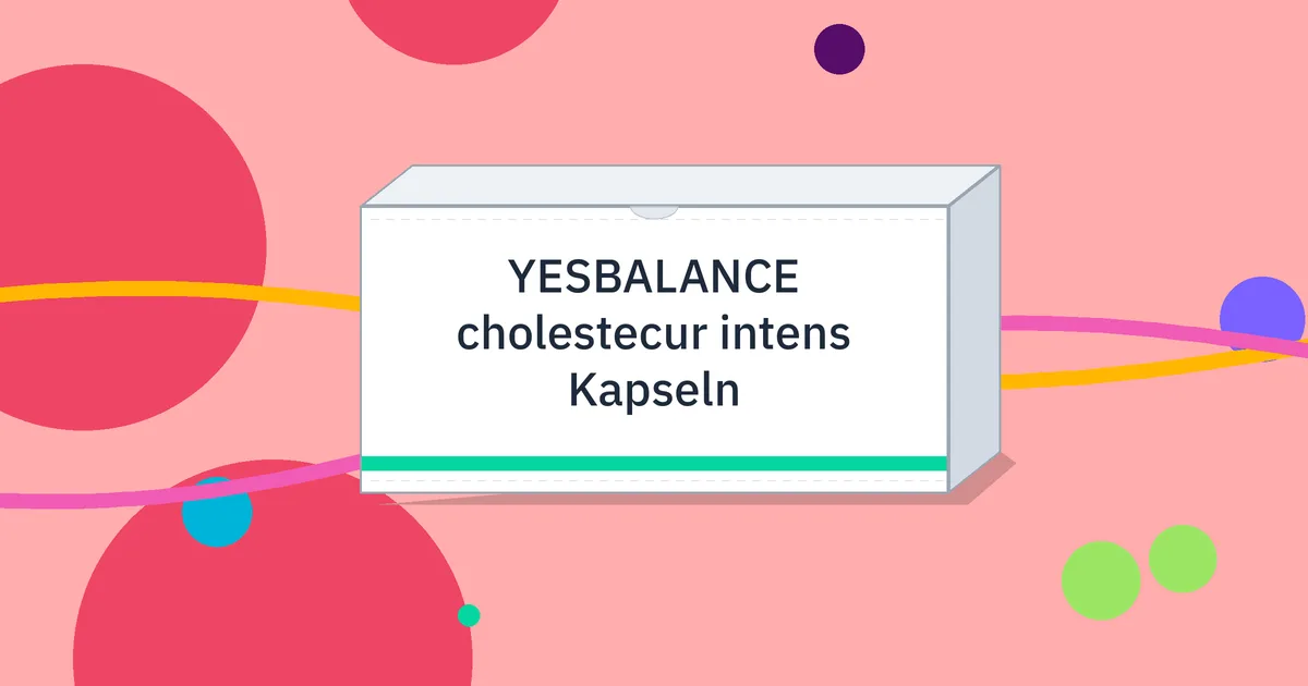 Symbolbild: Packung mit der Aufschrift YESBALANCE cholestecur intens Kapseln (PZN 20636355) – Verfügbarkeit und Bezug in Apotheken in Frankfurt am Main