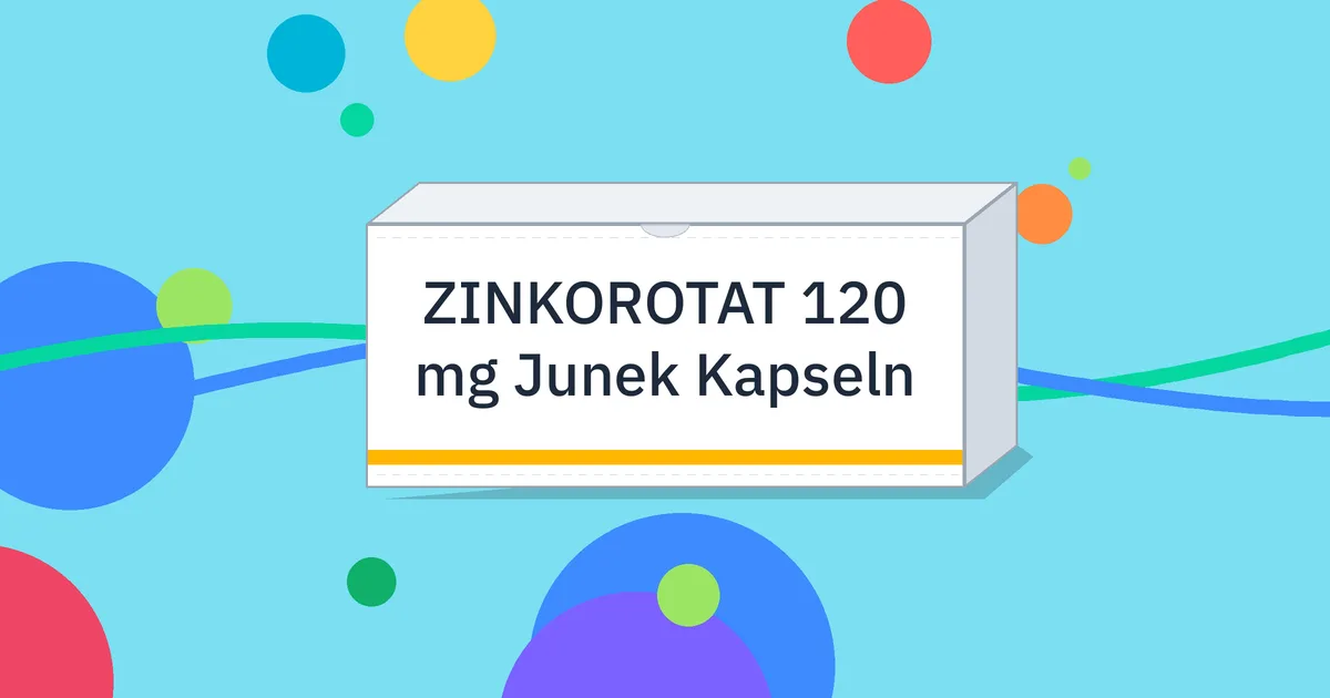 Symbolbild: Packung mit der Aufschrift ZINKOROTAT 120 mg Junek Kapseln (PZN 11072770) – Verfügbarkeit und Bezug in Apotheken in Frankfurt am Main
