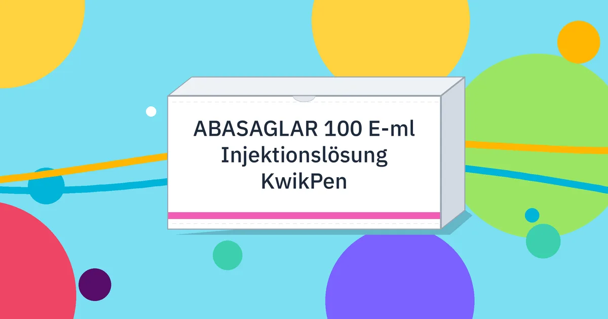 Symbolbild: Packung mit der Aufschrift ABASAGLAR 100 E-ml Injektionslösung KwikPen (PZN 18219236) – Verfügbarkeit und Bezug in Apotheken in Frankfurt am Main