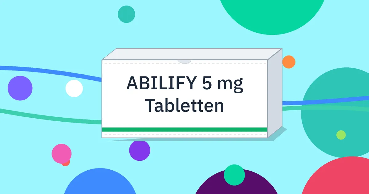 Symbolbild: Packung mit der Aufschrift ABILIFY 5 mg Tabletten (PZN 06057969) – Verfügbarkeit und Bezug in Apotheken in Frankfurt am Main