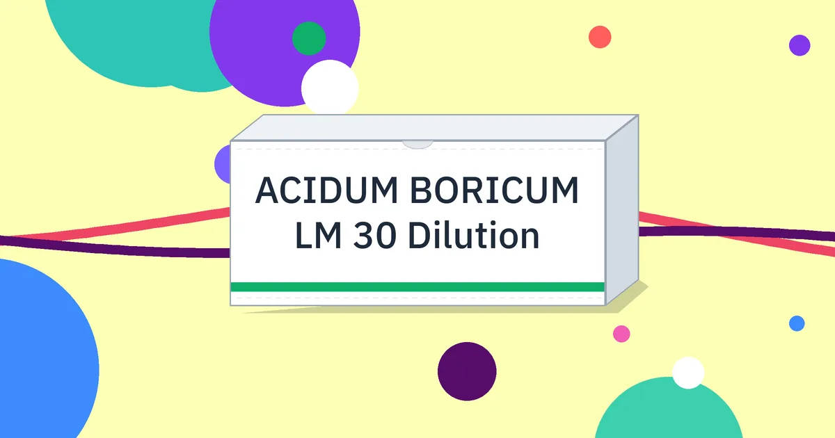 Symbolbild: Packung mit der Aufschrift ACIDUM BORICUM LM 30 Dilution (PZN 13270184) – Verfügbarkeit und Bezug in Apotheken in Frankfurt am Main