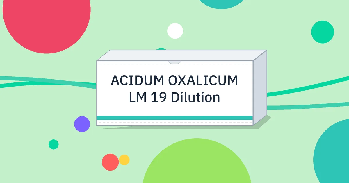 Symbolbild: Packung mit der Aufschrift ACIDUM OXALICUM LM 19 Dilution (PZN 13281176) – Verfügbarkeit und Bezug in Apotheken in Frankfurt am Main