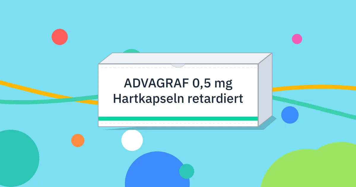 Symbolbild: Packung mit der Aufschrift ADVAGRAF 0,5 mg Hartkapseln retardiert (PZN 18913273) – Verfügbarkeit und Bezug in Apotheken in Frankfurt am Main