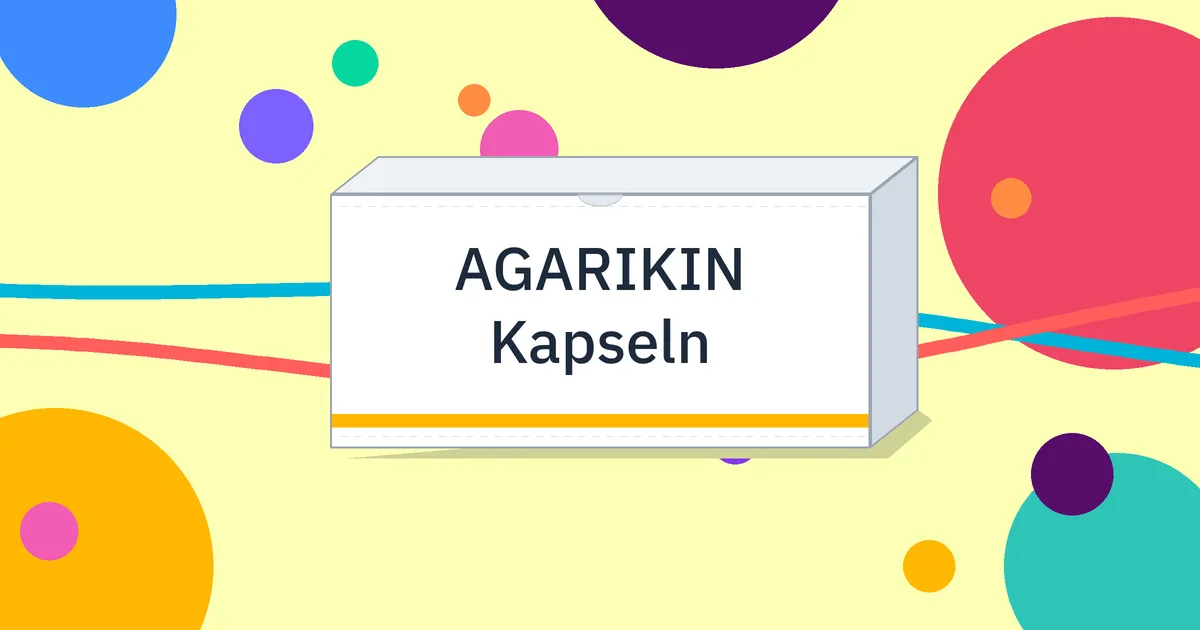 Symbolbild: Packung mit der Aufschrift AGARIKIN Kapseln (PZN 04126531) – Verfügbarkeit und Bezug in Apotheken in Frankfurt am Main
