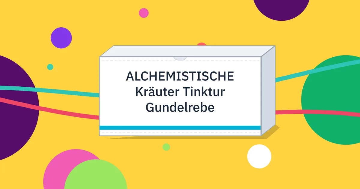 Symbolbild: Packung mit der Aufschrift ALCHEMISTISCHE Kräuter Tinktur Gundelrebe (PZN 17418666) – Verfügbarkeit und Bezug in Apotheken in Frankfurt am Main