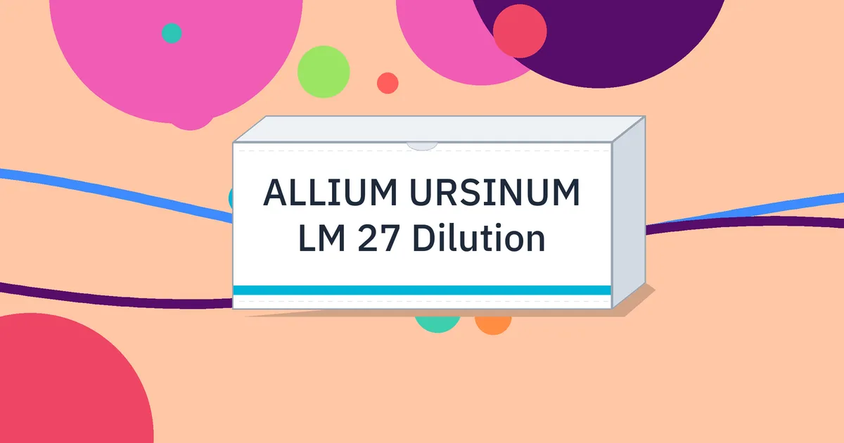 Symbolbild: Packung mit der Aufschrift ALLIUM URSINUM LM 27 Dilution (PZN 12757257) – Verfügbarkeit und Bezug in Apotheken in Frankfurt am Main