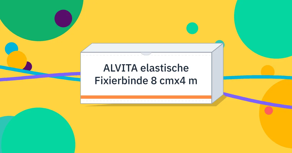 Symbolbild: Packung mit der Aufschrift ALVITA elastische Fixierbinde 8 cmx4 m (PZN 16811545) – Verfügbarkeit und Bezug in Apotheken in Frankfurt am Main