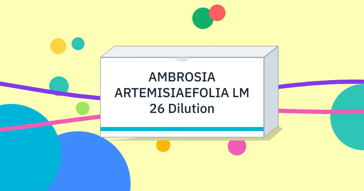 Symbolbild: Packung mit der Aufschrift AMBROSIA ARTEMISIAEFOLIA LM 26 Dilution (PZN 13318258) – Verfügbarkeit und Bezug in Apotheken in Frankfurt am Main