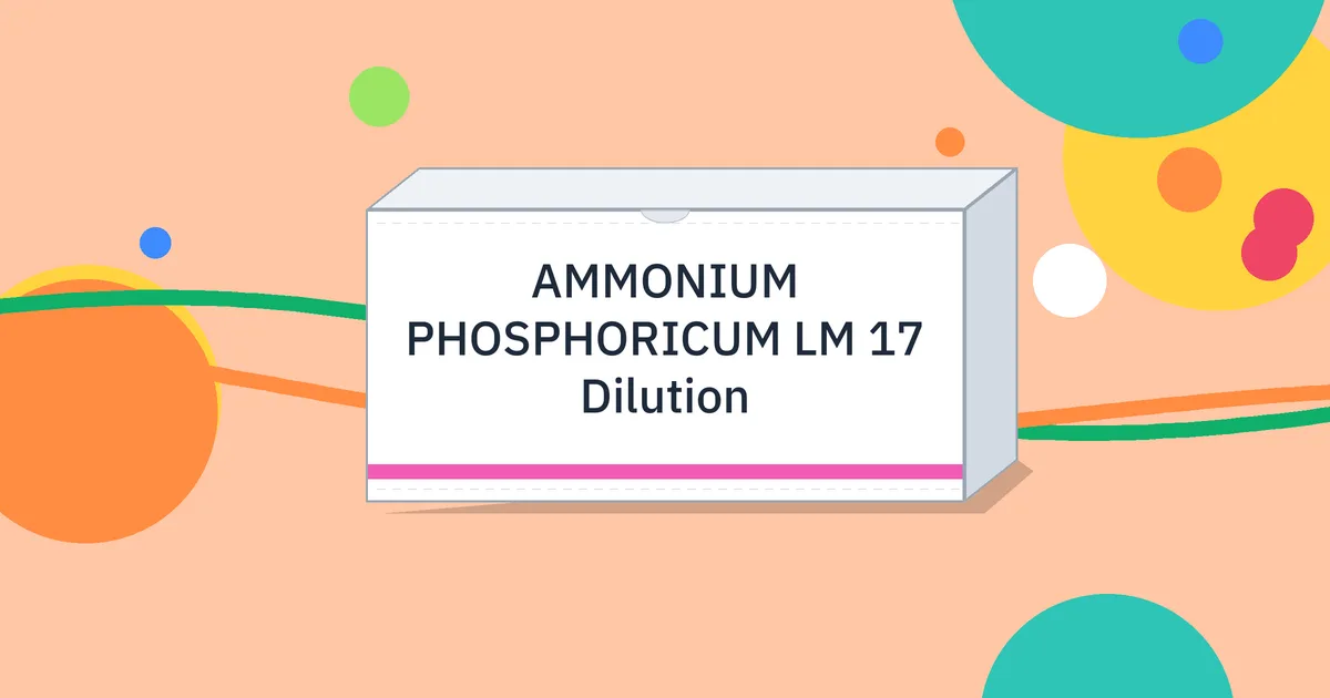 Symbolbild: Packung mit der Aufschrift AMMONIUM PHOSPHORICUM LM 17 Dilution (PZN 13322320) – Verfügbarkeit und Bezug in Apotheken in Frankfurt am Main