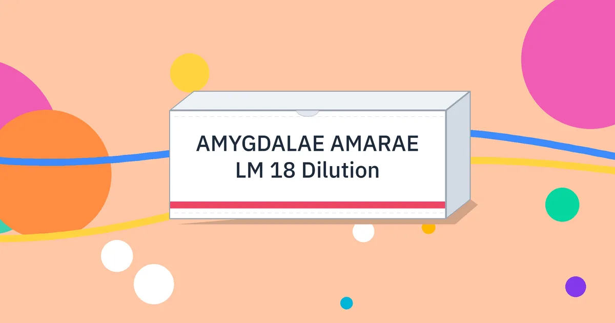 Symbolbild: Packung mit der Aufschrift AMYGDALAE AMARAE LM 18 Dilution (PZN 13325620) – Verfügbarkeit und Bezug in Apotheken in Frankfurt am Main