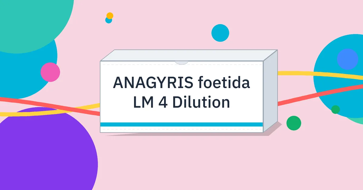 Symbolbild: Packung mit der Aufschrift ANAGYRIS foetida LM 4 Dilution (PZN 13328251) – Verfügbarkeit und Bezug in Apotheken in Frankfurt am Main