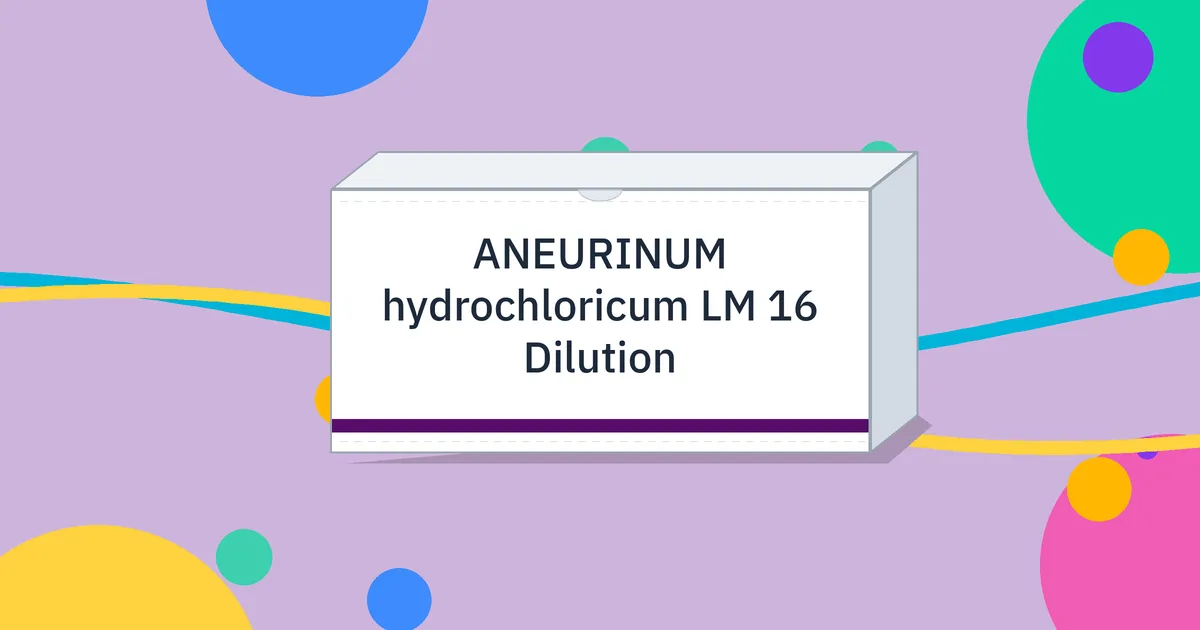 Symbolbild: Packung mit der Aufschrift ANEURINUM hydrochloricum LM 16 Dilution (PZN 13367570) – Verfügbarkeit und Bezug in Apotheken in Frankfurt am Main