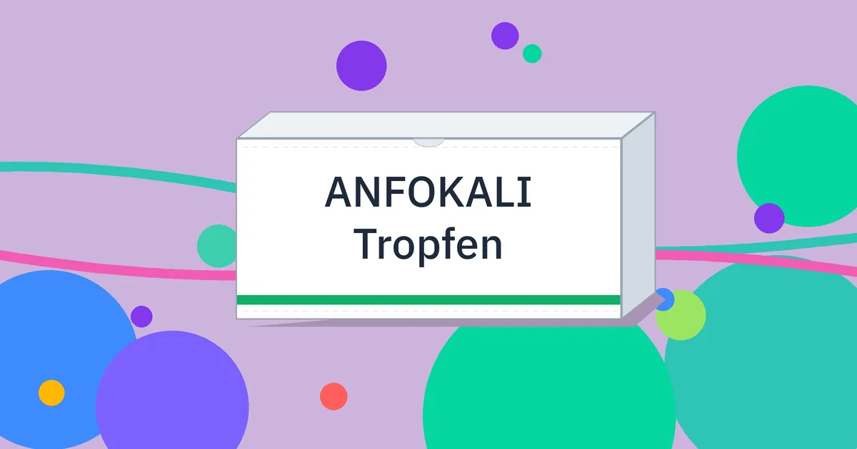 Symbolbild: Packung mit der Aufschrift ANFOKALI Tropfen (PZN 01389939) – Verfügbarkeit und Bezug in Apotheken in Frankfurt am Main