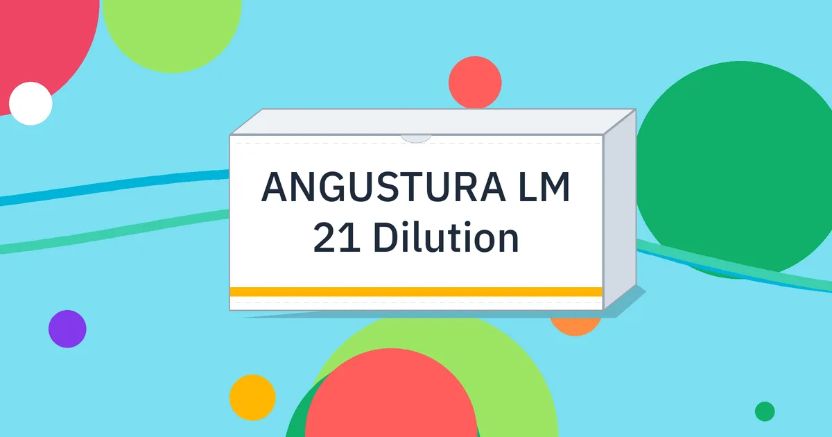 Symbolbild: Packung mit der Aufschrift ANGUSTURA LM 21 Dilution (PZN 13368575) – Verfügbarkeit und Bezug in Apotheken in Frankfurt am Main