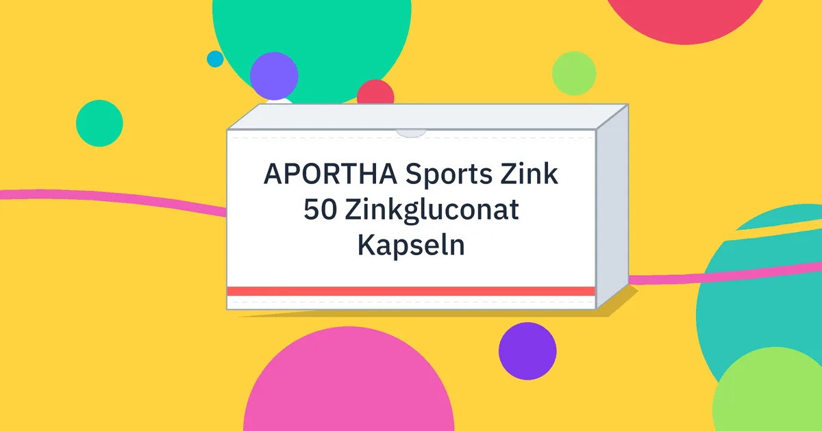 Symbolbild: Packung mit der Aufschrift APORTHA Sports Zink 50 Zinkgluconat Kapseln (PZN 17573208) – Verfügbarkeit und Bezug in Apotheken in Frankfurt am Main