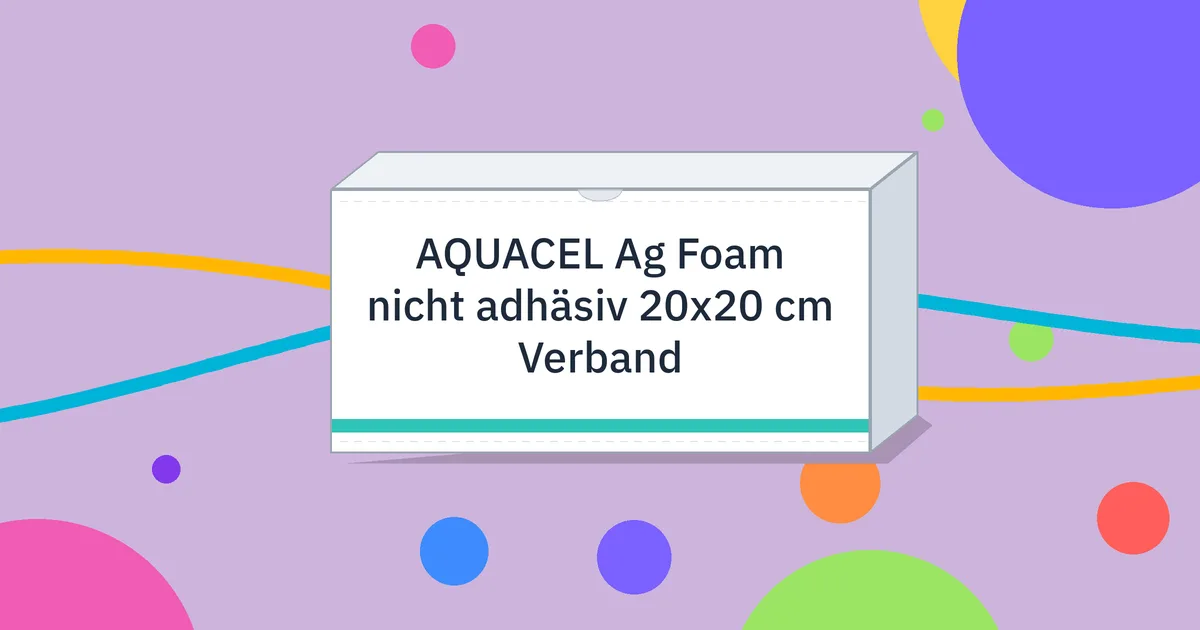 Symbolbild: Packung mit der Aufschrift AQUACEL Ag Foam nicht adhäsiv 20x20 cm Verband (PZN 19462074) – Verfügbarkeit und Bezug in Apotheken in Frankfurt am Main