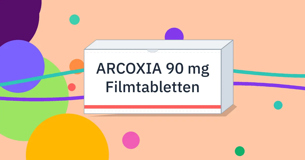 Symbolbild: Packung mit der Aufschrift ARCOXIA 90 mg Filmtabletten (PZN 06586780) – Verfügbarkeit und Bezug in Apotheken in Frankfurt am Main